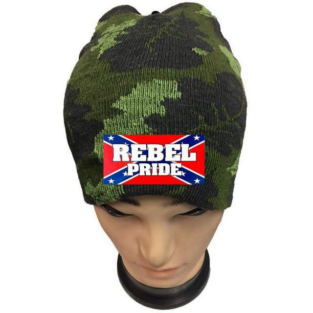 Confederate Flag "Rebel Pride" Camo Winter Beanies