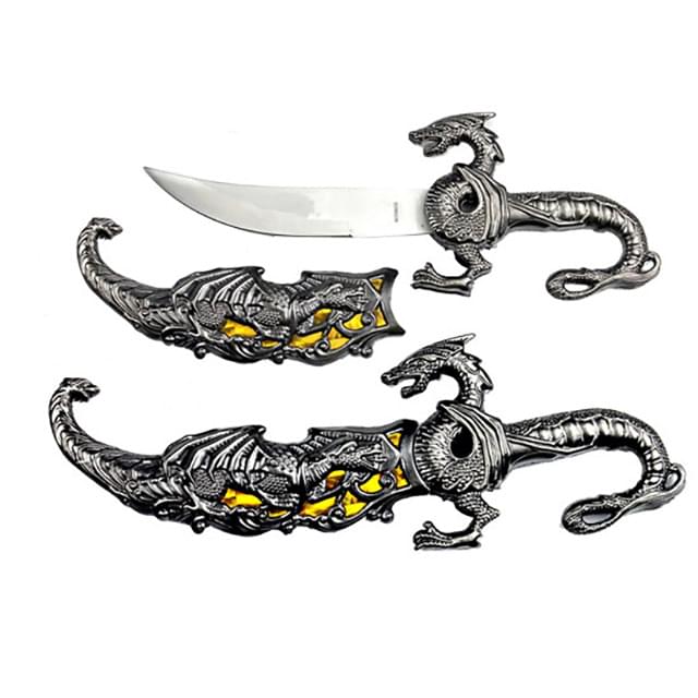 5" Blade Fantasy Dragon Dagger with gift box (Yellow fitting)