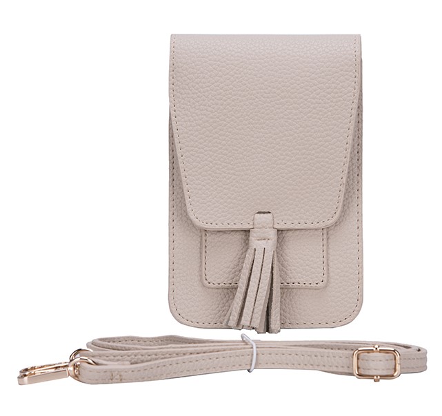 Magnetic Flap Crossbody Phone Case With Card Holder - White