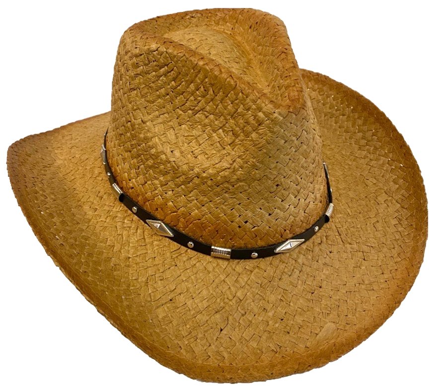 Classic Woven Cowboy Hat Rhombus Metal