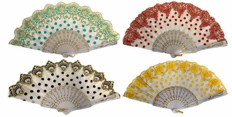 Colorful Pattern Hand Fans - Assorted