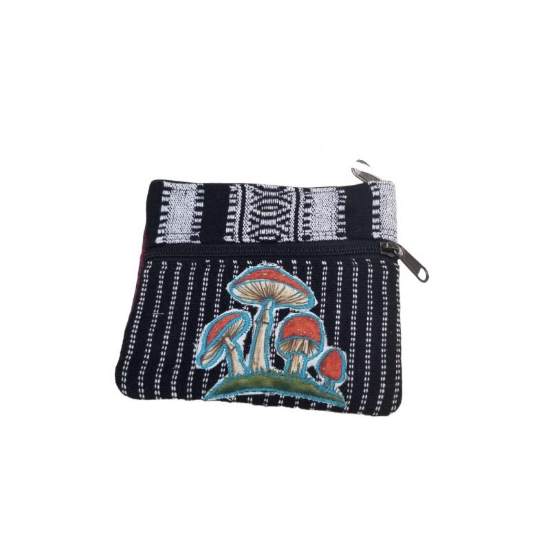 Cotton Peace 2 Zipper Mushroom Coin Purse