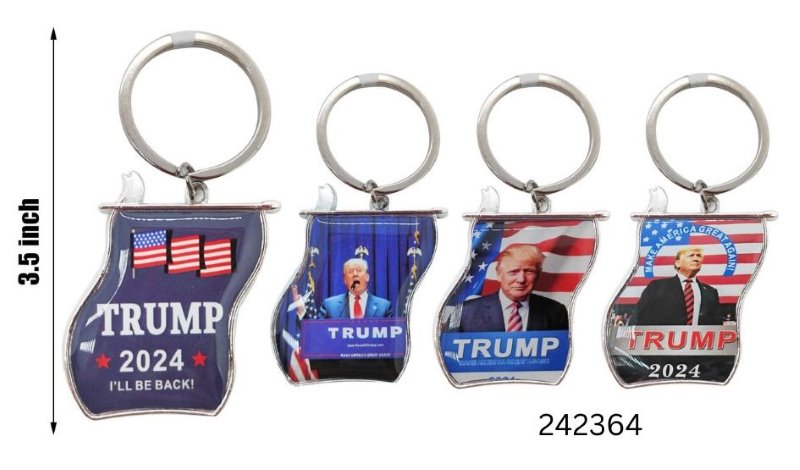 Trump Wavy Flag Keychains