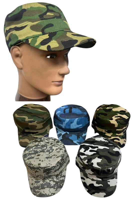 Camo Military-style Hats - Assorted