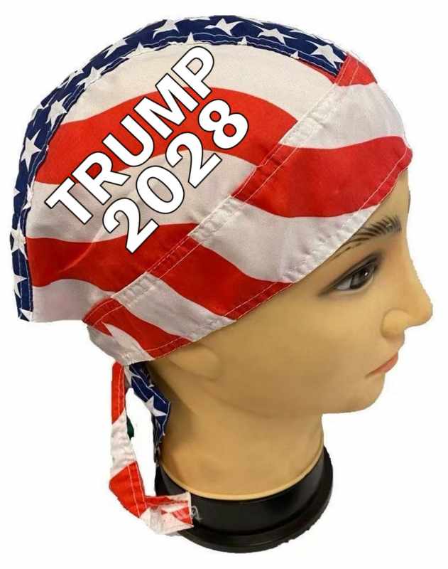 Trump 2028 USA Flag Skull Caps